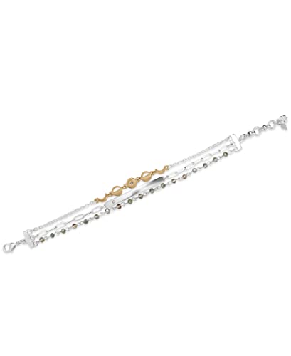 Lucky Brand Moon Phase Layer Bracelet,Two Tone,One Size