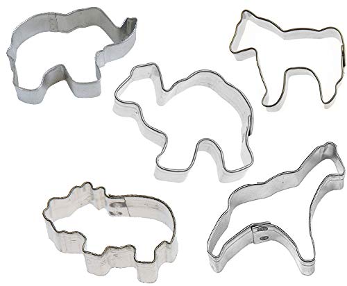 Mini Circus Animal Cookie Cutter 5 Piece Set from The Cookie Cutter Shop - Mini Elephant, Hippo, Giraffe Cookie Cutters â Tin Plated Steel Cookie Cutters