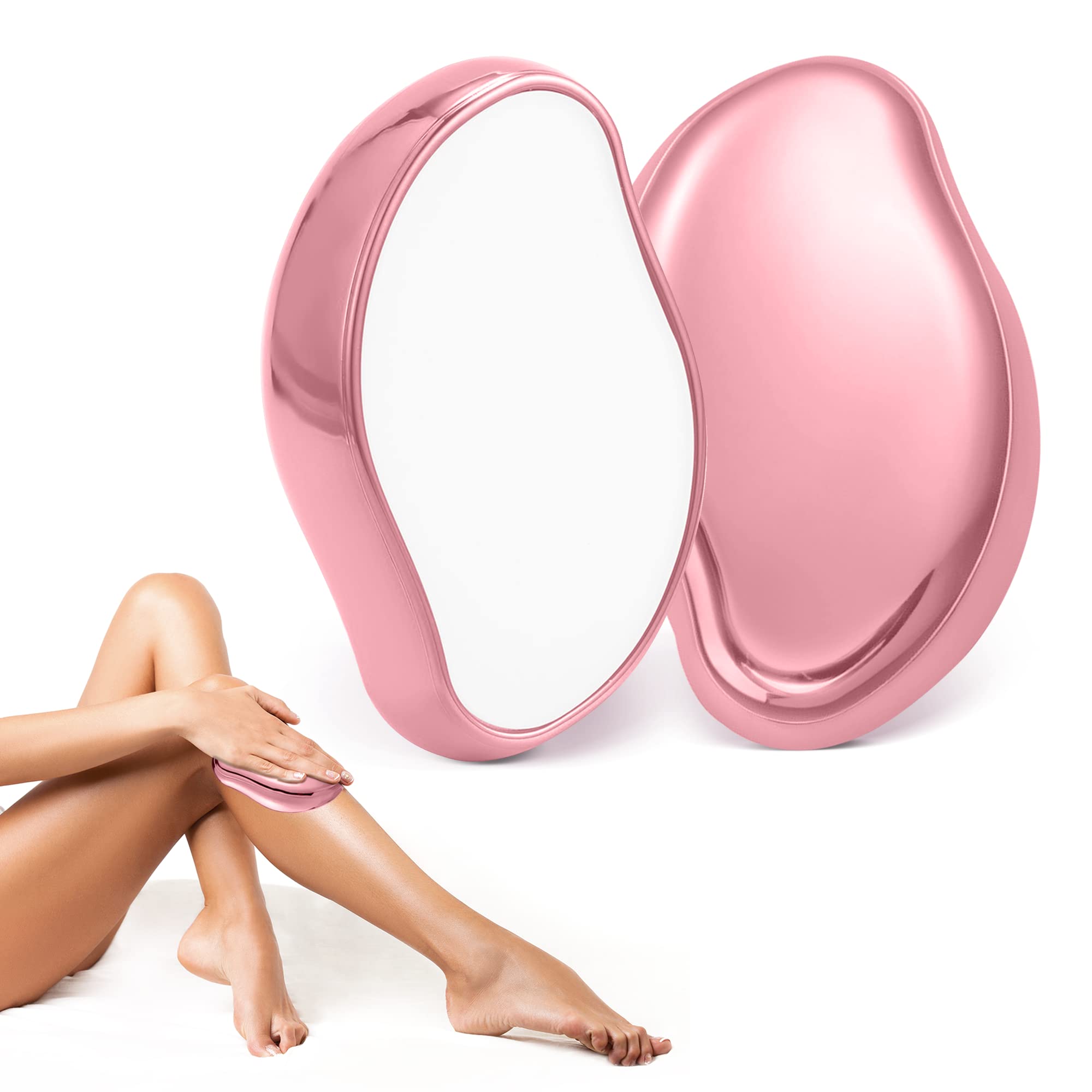 Painless Exfoliation Crystal Hair Removal Tool, Reusable & Washable-Pink