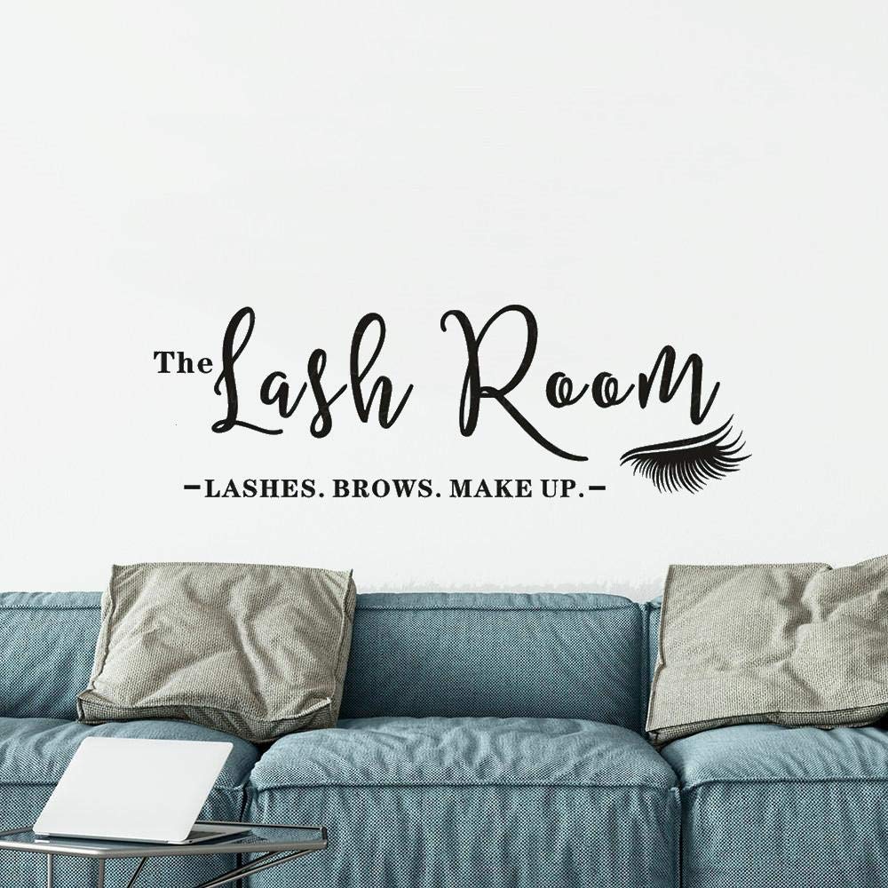 HJYAAA Stickers for Wall，for Wall Decoration，The Lash Room Sign Vinyl Wall Sticker Eyelash Studio Beauty Salon Décor Lashes Brows Make Up Wall Art Decal Window Poster
