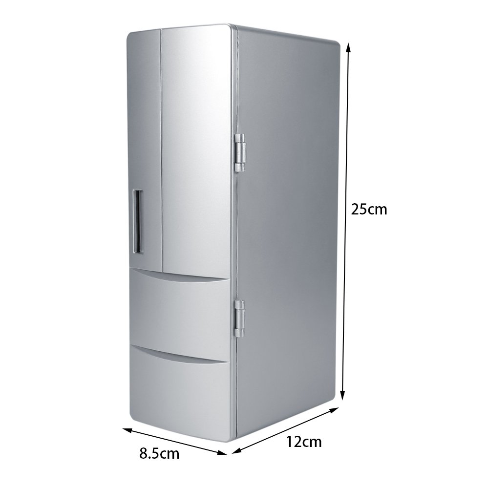 Mini Cooler Warmer Fridge, Mini Fridge Freezer, Mini Refrigerator Fridge Portable Mirrored Personal Fridge Usb Interface Cooler Warmer Refrigerator Suitable for Cans Drink Beer Cooler Warmer