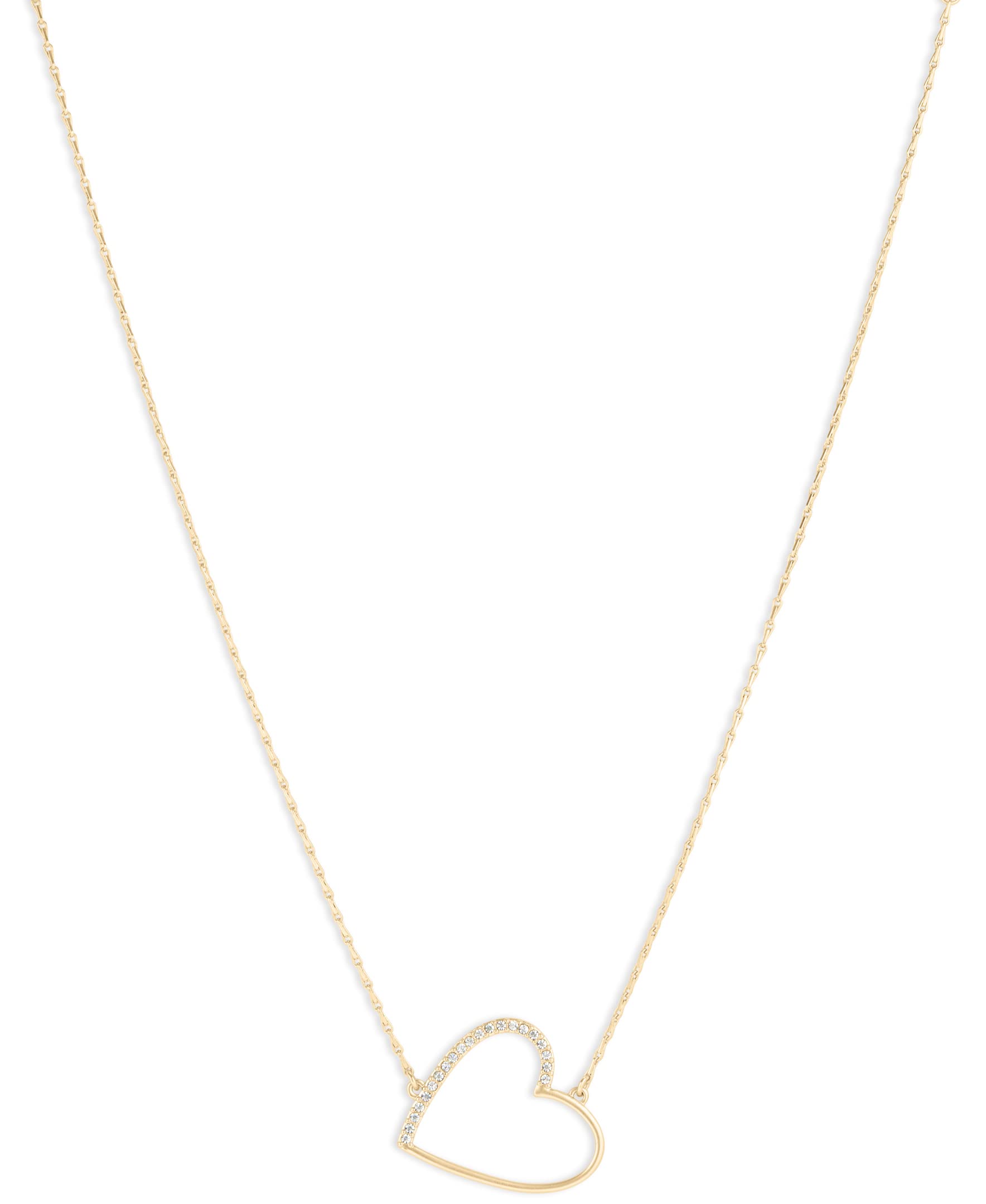 Lucky Brand Pave Open Heart womens Pendant Necklace,Gold,One Size