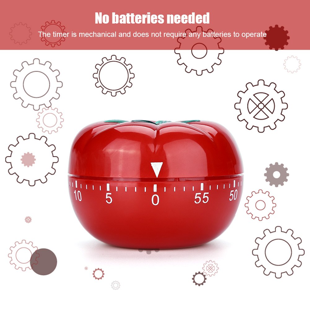 Kitchen Timer,Tomato Shaped Mechanical 60 Minutes Countdown Timer Kitchen Cooking & Baking Helper Kitchen Utensils(S)