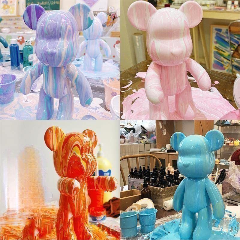 LIYJTK DIY Painting Fluid Violent Bear, Diamonds Painting Encrusted Dyeing Hand Made DIY Graffiti Vinyl Violent Bear Doll Creative Home Decoration Doll Gift for Birthday