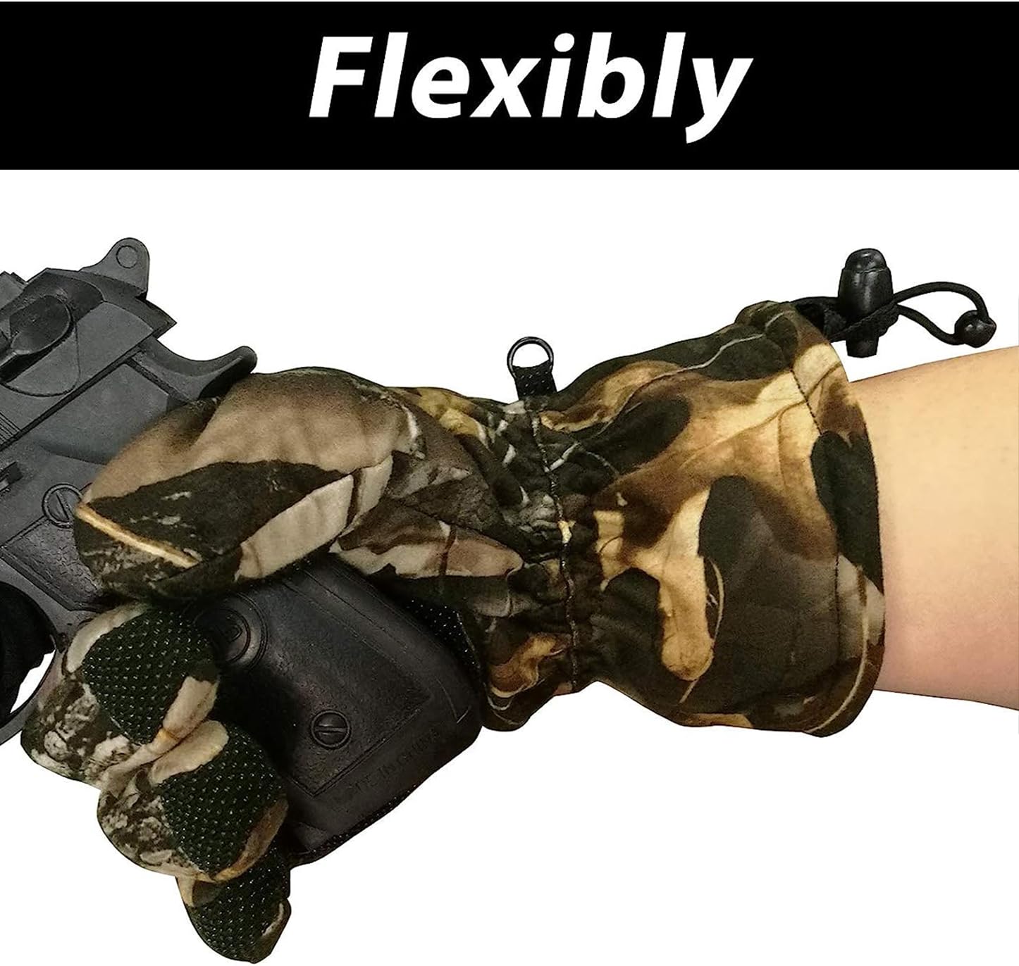 Intra-FIT Camo Hunting Gloves,Full Finger,Anti-Slip,Water Resistant Ski Glove for Cold Weather(XL)
