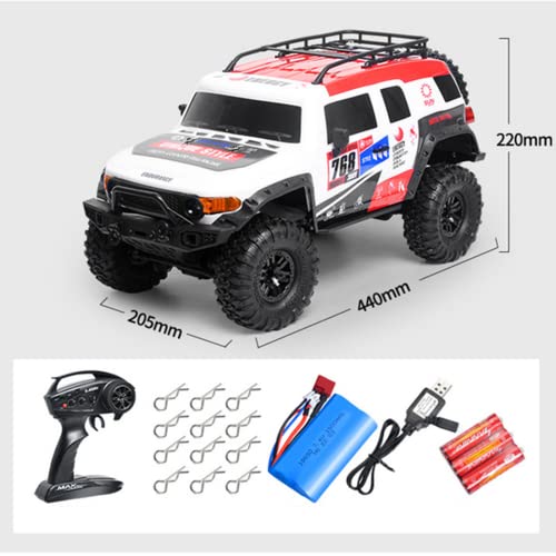 Lingxuinfo 1/10 RC Off-Road Crawler Model Toy High Speed 18Km/h, 2.4Ghz Officially Licensed RC Car with Led Light, Mechanical Retro Four-Wheel Drive Vechile Model kit for Kids