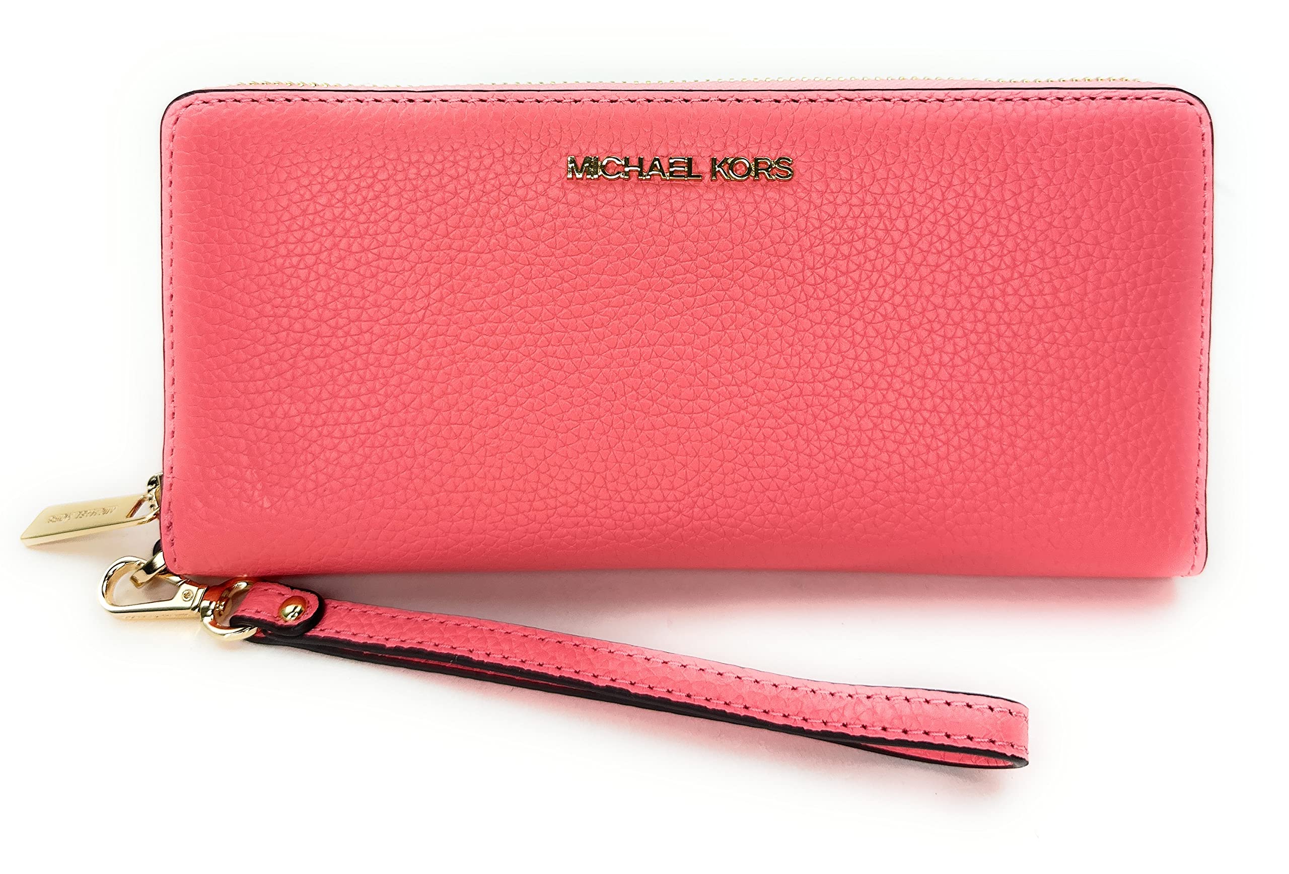 Michael Kors Jet Set Travel Leather Continental Wallet (Grapefruit)