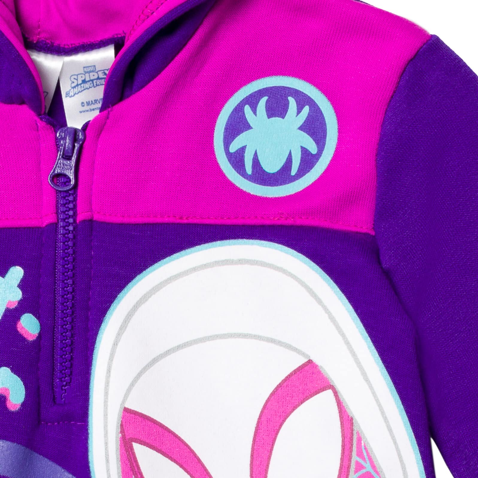 Marvel Spider-Man Ghost-Spider Toddler Girls Fleece Half Zip Fashion Hoodie Blue 5T