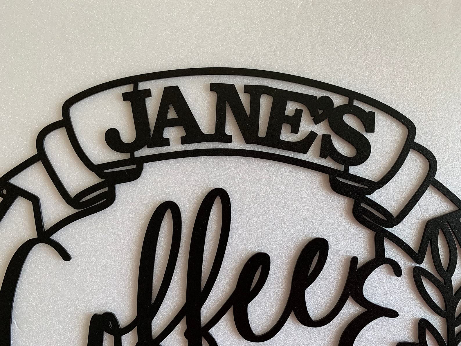 Personalized Coffee and Tea Bar Metal Name Sign Custom Laser Cut Cup Coffee Housewarming Gift for Mom, Grandma, Coffee Lover Metal Wall Art Home Decor Kitchen Sign Hanging Decorations Coffee Station