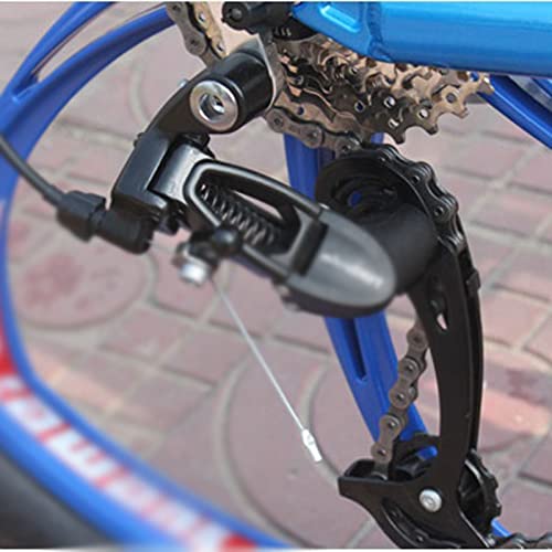 LUGMOzxc Bicycle 26 Inch Folding Bicycle 3x9 Speed Mountain Bike with Full Suspension (Color : White Blue, Size : 27)