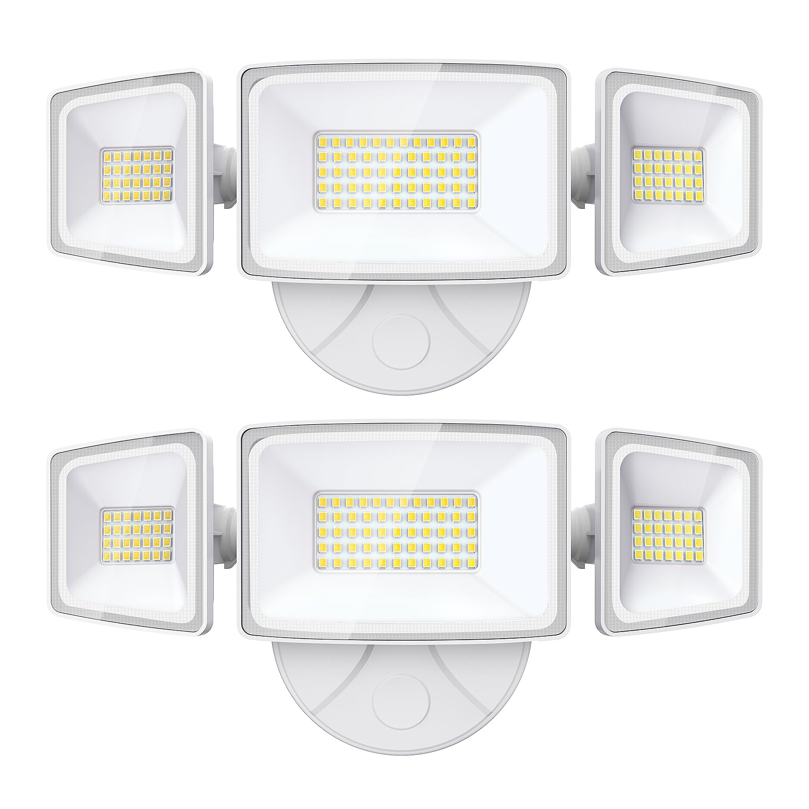 Onforu 2 Pack 60W Flood Lights Outdoor, 6000LM LED Flood Light Outdoor Switch Controlled, IP65 Waterproof Outdoor Flood Light Fixture with 3 Adjustable Heads, 6500K Security Light for Eave Garden Yard