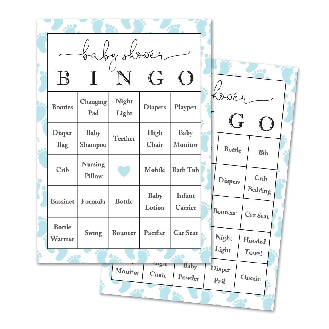 InvitationHouse Blue Baby Feet Baby Shower Bingo Cards - Prefilled - Set of 24β¦