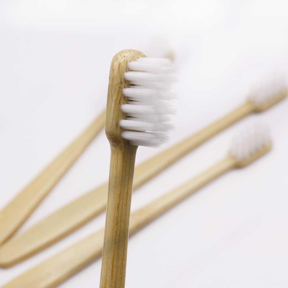 N-amboo Super Soft Toothbrush Bamoo Toothbrush 10000 Nano Bristles White Extra Soft Bristles Pack of 8