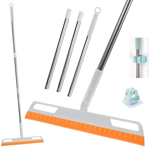 Multifunction Magic Broom Sweeper,Squeeze Silicone Broom Sweeping,Detachable Floor Squeegee Glass Wiper,Pet Hair Remover,Scraping Broom for Bathroom,Window, Bathroom, Kitchen, Tile Cleaning