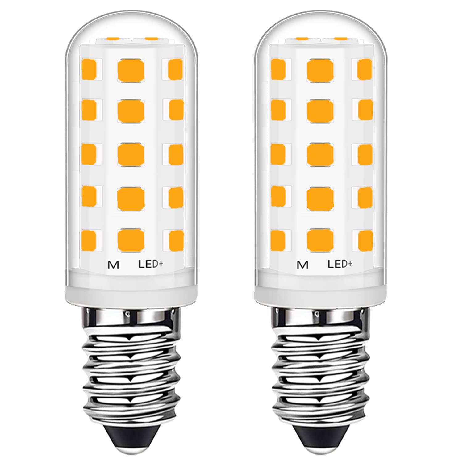Ugvmn E12 LED Candelabra Light Bulbs 40W Equivalent, No Flicker Warm White 2700K 450 Lumens Chandelier Bulbs, 4W T3 T4 Clear Candle Bulb Base for Ceiling Fan, Non-Dimmable, AC 120V, Pack of 2