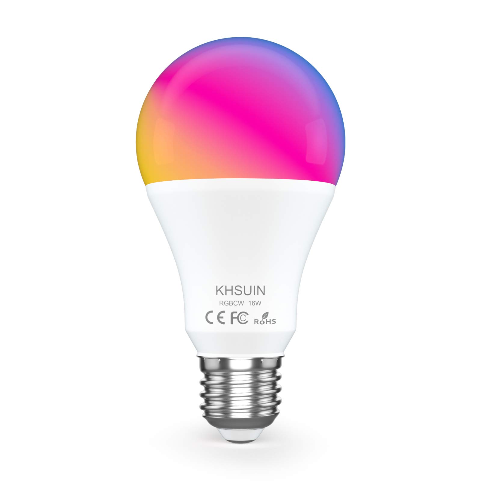 Smart Alexa Light Bulb,16W(150W Equivalent)1600Lumen Ultra Bright E26 A19 Led Full Color Changing WiFi Light Bulb,Smart Bulb Work with Alexa,Google(No Hub Required),High Lumen Smart Light Bulbs