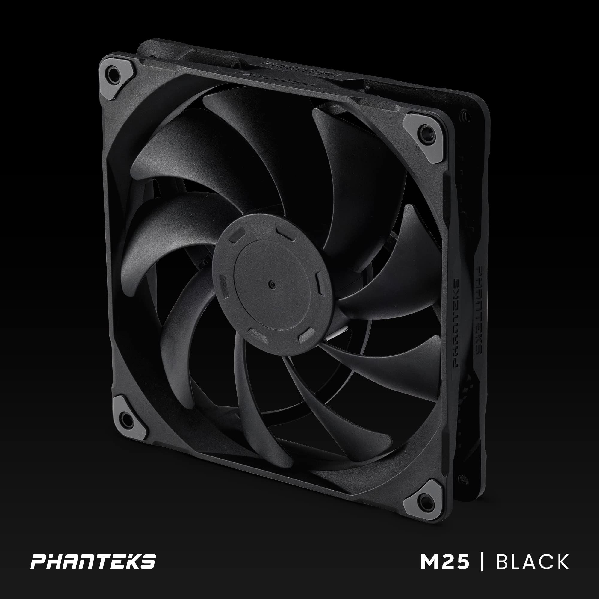 Phanteks M25-140 Fan, High-Airflow Radiator Performance, PWM Control up to 1800RPM, Daisy-Chain Cable, Black (3-Pack)