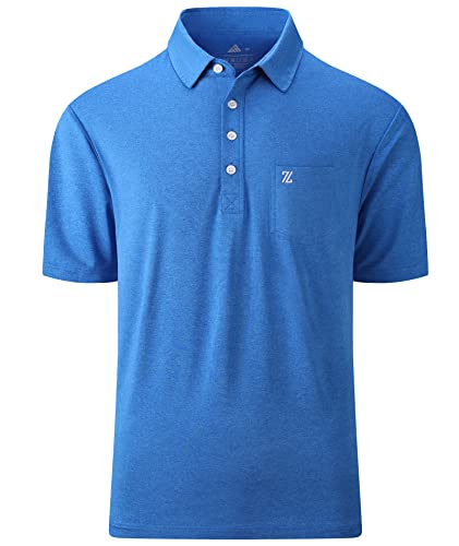 LLdress Polo Shirts for Men Short Sleeve Summer Casual Golf Basic Casual Collared Shirts, Deep Indigo XL
