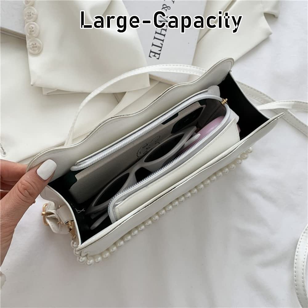 Little Girls Women Handbag Crossbody Wallet Purses Casual Messenger Shoulder Bag with Top Handle Clutch Handbag (Rectangle White)
