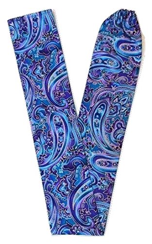 Stethoscope Covers Handmade Variety Patterns Colors 100% Cotton Scrunchie (Metallic Style Purple Blue Paisleys)