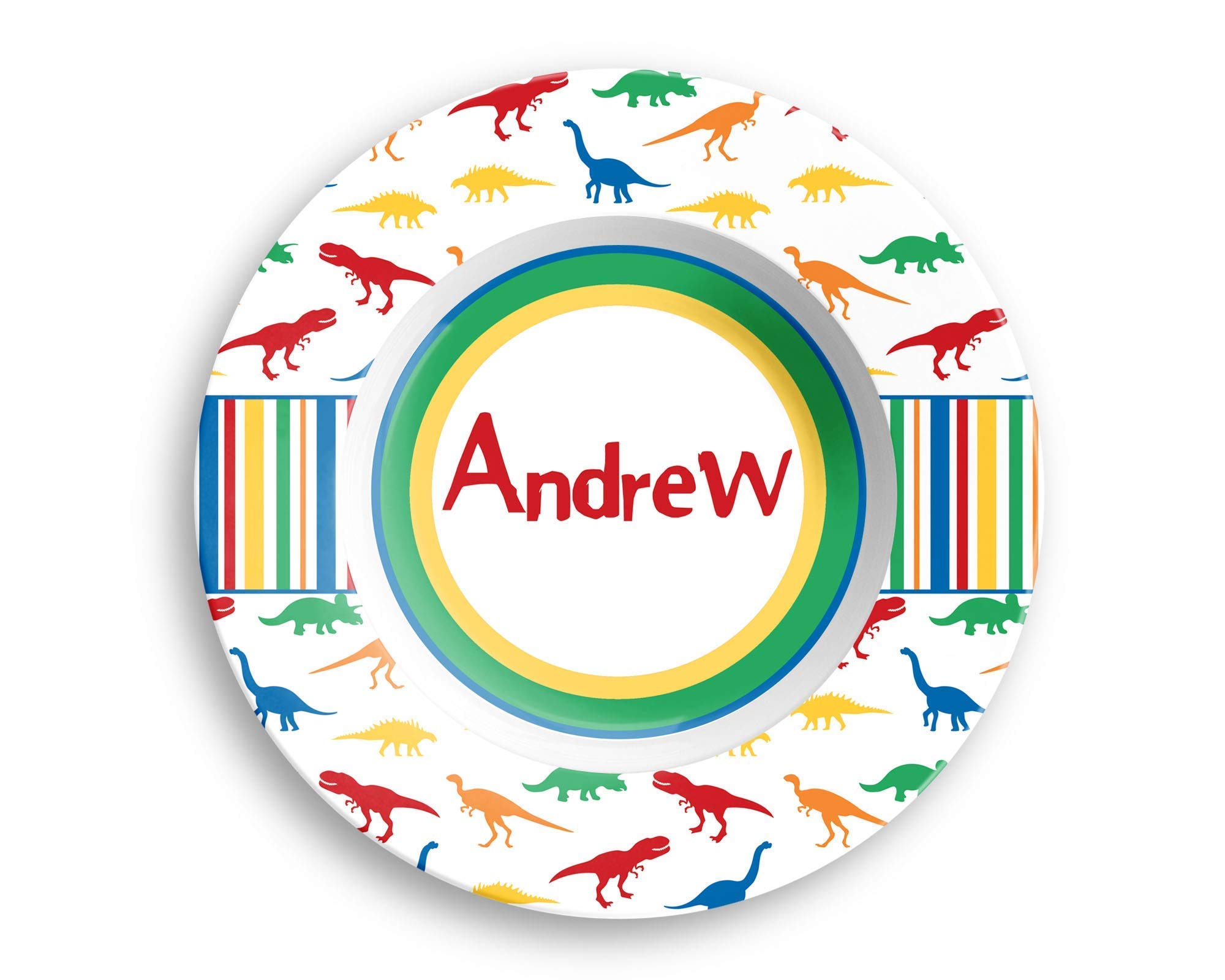 Kids Personalized Plate Set - Dinosaur - Personalized Dinnerware Set, Dinosaur Personalized Plate, Bowl, Placemat, Mug, Platter - Choose Your Pieces