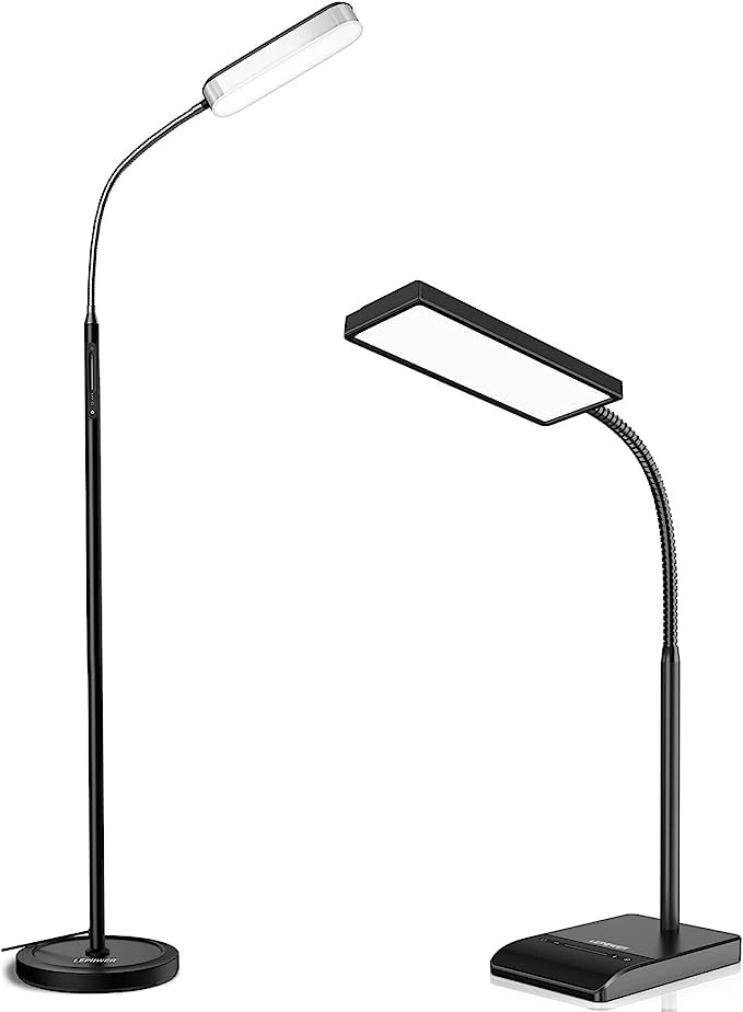 LEPOWER Desk Lamps with 50 Lighting Modes & Floor Lamp with Stepless Dimmer and 5 Color Temperatures