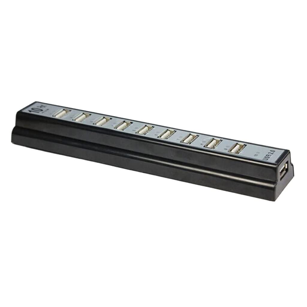 N/A Plastic Splitter Hub Cellphone Charging Cable Adaptor Charger10 Port Keyboard U-Disk Mouse USB 2.0 (Color : Black)