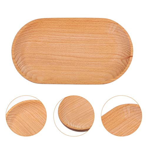 Oval Wood Tray Serving Platter: Small Wood Tray Party Wooden Plate for Display Dessert Cupcake Fruit Snacks Appetizer Sushi Food Jewelery