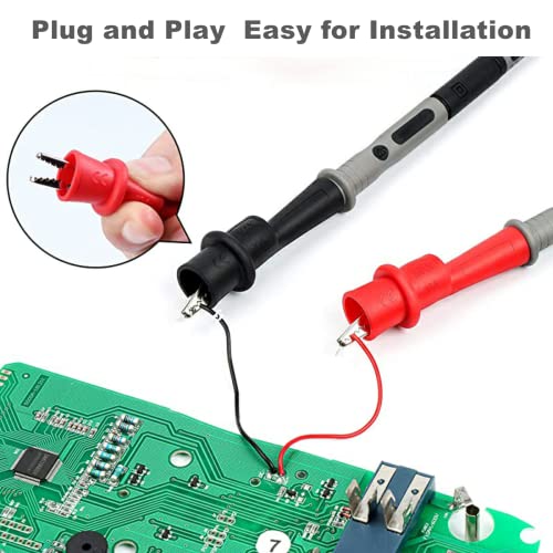 Multimeter Alligator Clips Set, 6PCS Silicone Alligator Clip Test Kit, Banana Test Lead Probe Clip, Test Extension Suitable Used in Laboratory Electric Testing Work and Cable Lead Clip