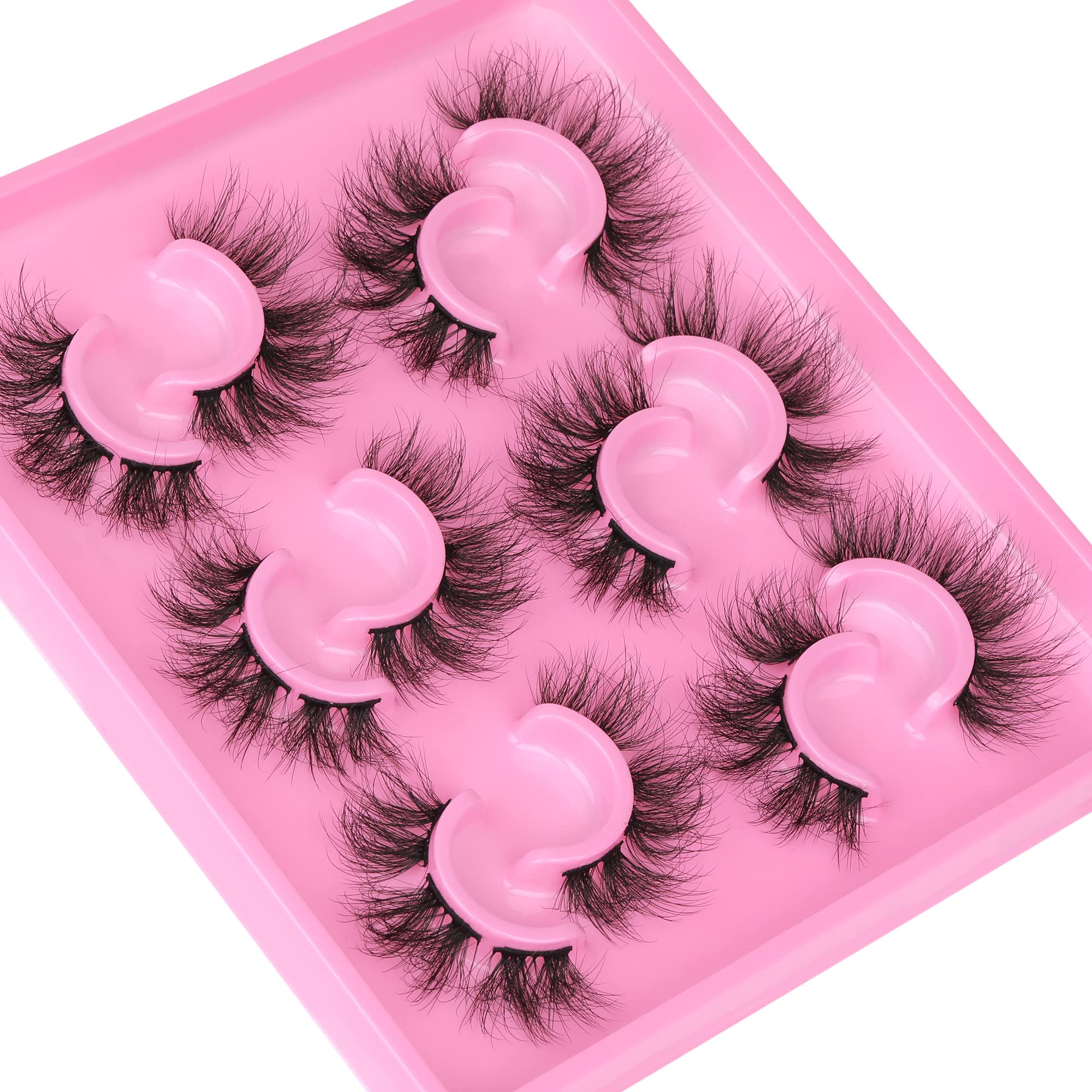 Natural Cluster Lashes Wispy False Eyelashes Natural Look DIY Individual Fluffy Mink Lashes Like Lash Extensions 6D Strip 6 Pairs Pack Fake Eyelashes by TNFVLONEINS