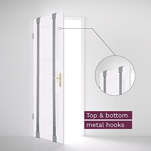 Over The Door Hanging Organizer Storage Wall Mount Premium Durable with 7 Unique Large Pockets Customizable Metal Door Hooks 17β Wide * 73β Long Closet Organizer Office Home Easy to Setup Grey