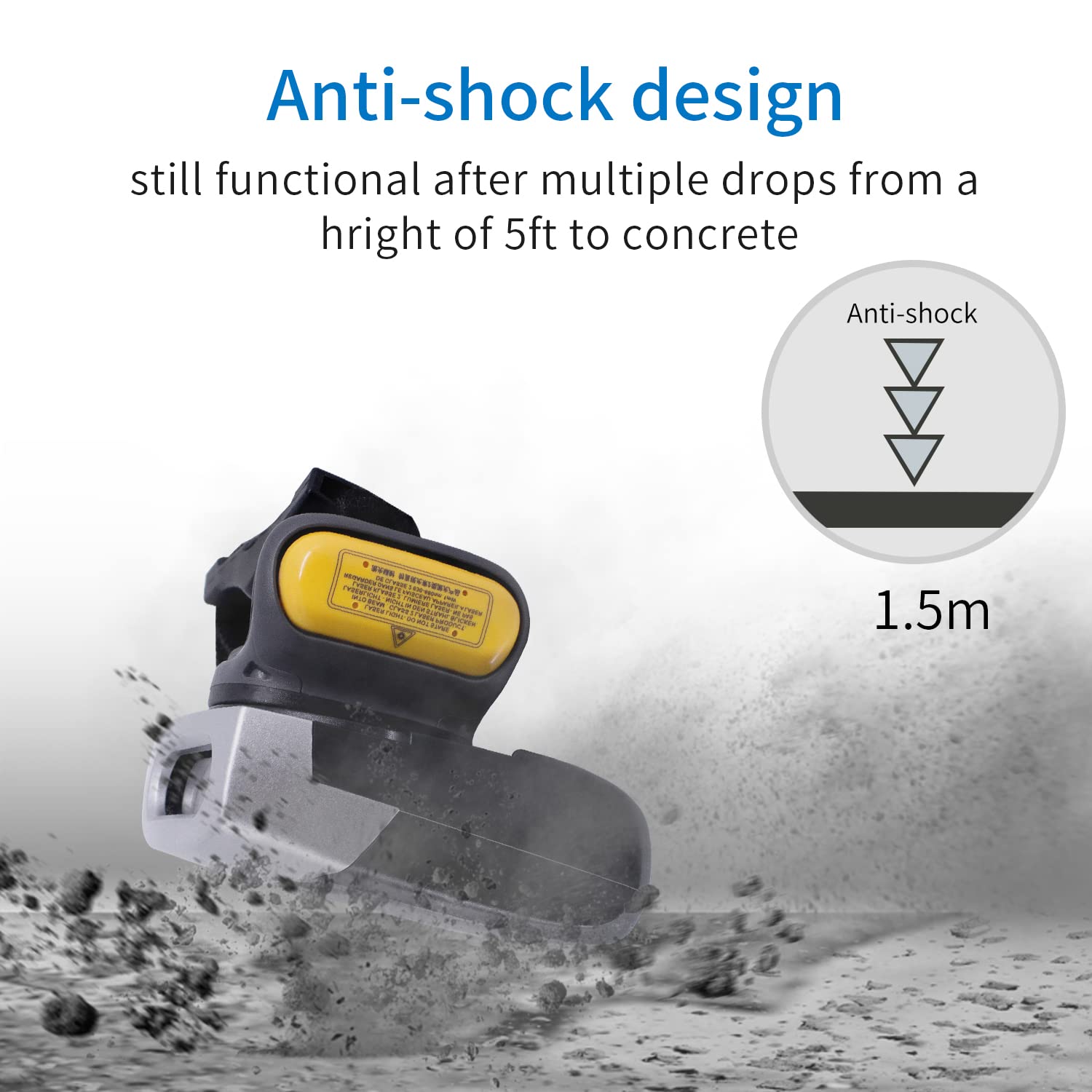 Symcode Bluetooth 2D Ring Long Range Scanning Barcode Scanner,4.9Ft- 6.5Ft Scanning Distance can Saving The Trouble of Climbing Portable Ring Wearable Finger 1D 2D Mini Bar Code Reader Scanner