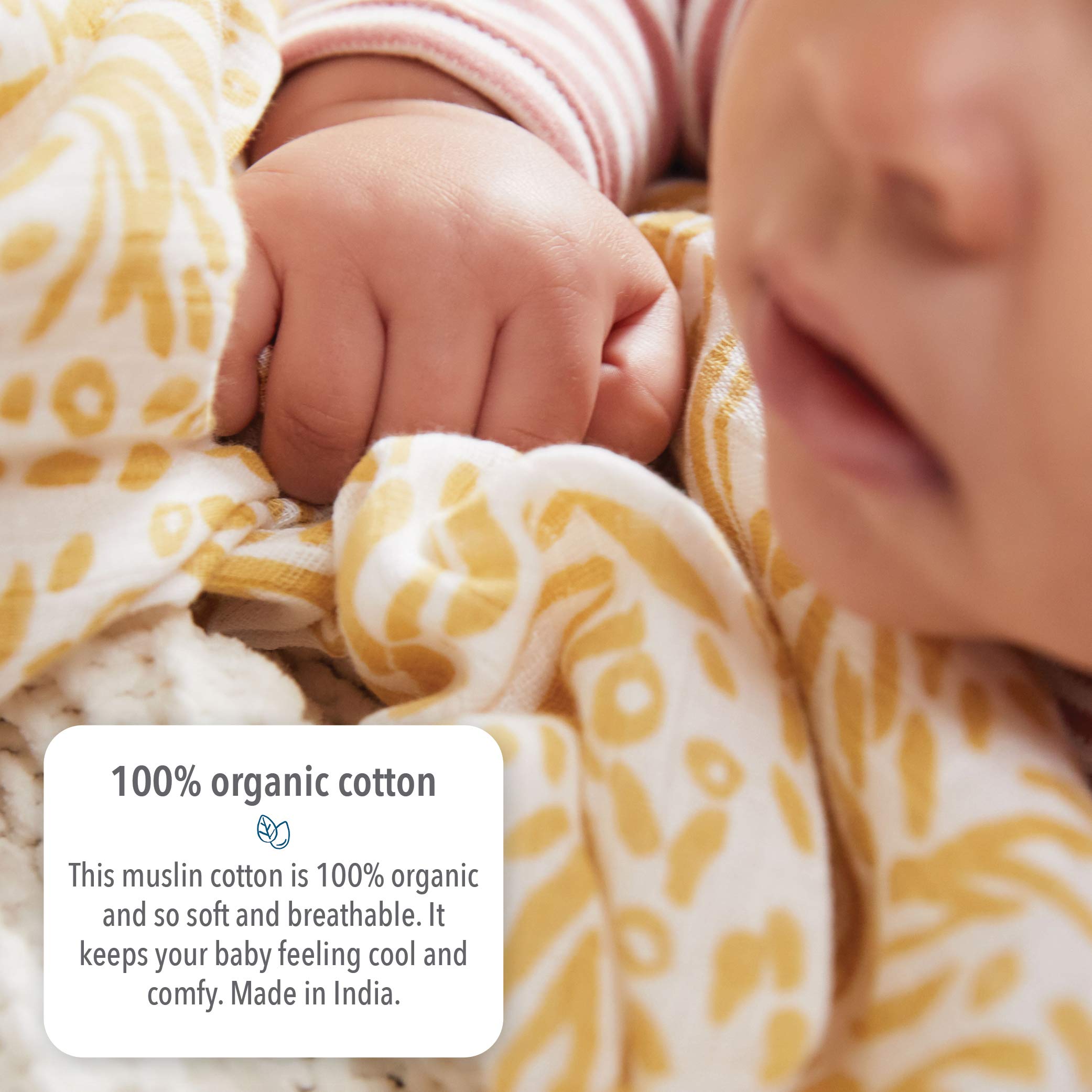 Oliver & Rain Organic Muslin Baby Boy Girl Unisex Swaddle Blankets 2 Pack Receiving Blankets Ostrich Print
