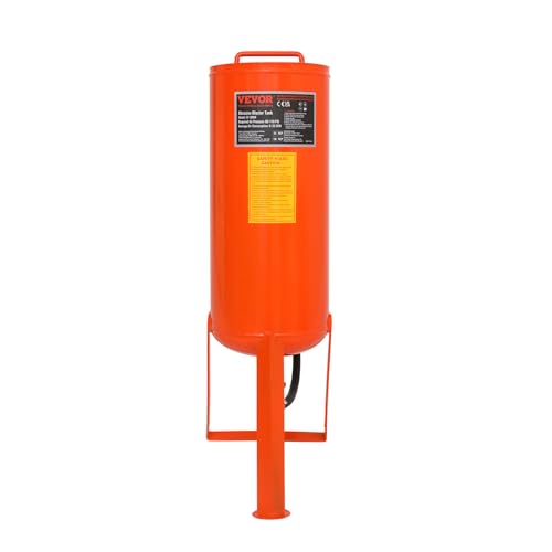 VEVOR 10 Gallon Heavy-Duty Sand Blaster, 60-110 PSI High Pressure Sandblaster, Portable Abrasive Blasting Tank, Air Sand Blasting Kit with 2 Ceramic Nozzles & 7.5ft Hose for Paint, Stain, Rust Removal