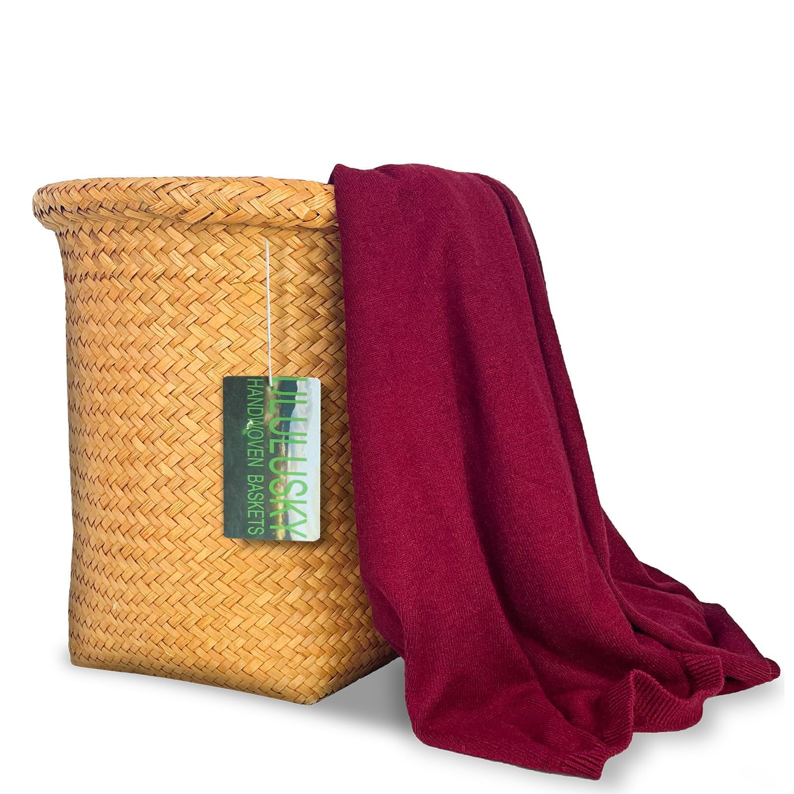Natural Seagrass Woven Trash Can β 23L (6 Gal) Wicker Waste Basket for Bathroom, Living Room, Office Durable and Compact Design, Small Round Wastebasket Garbage Bin for Organizing and Home Decor