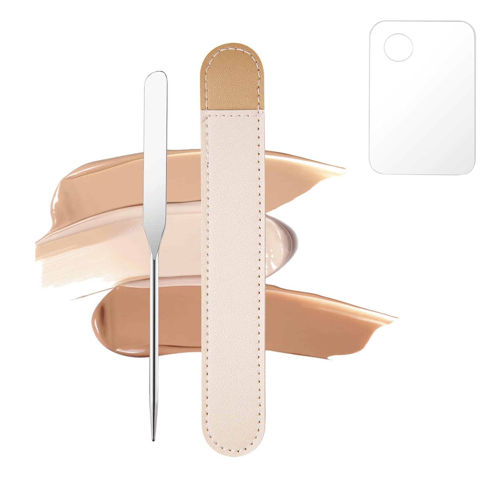 Picasso Makeup Scraper Korean Set, Liquid Foundation Scraper Stainless Steel Ergonomic Manicure Stirring Tool Makeup Artist Makeup Tool (one piece)