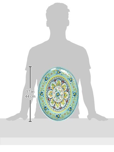 Le Cadeaux Madrid 16" Platter, Turquoise