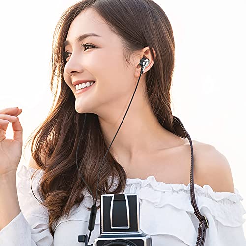 OCUhome H8 Wired Earphone - 1.1M 3.5mm Plug in-Ear Powerful Bass Wire Control Sport Earbuds Gaming Headset for Various Mobile Phone Pink