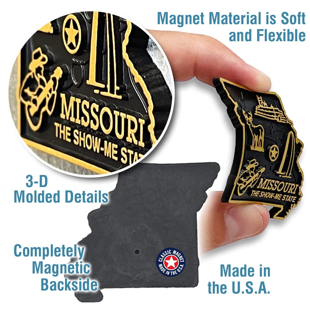 Missouri Small State Magnet by Classic Magnets, 2.2" x 1.9", Collectible Souvenirs Made in The USA