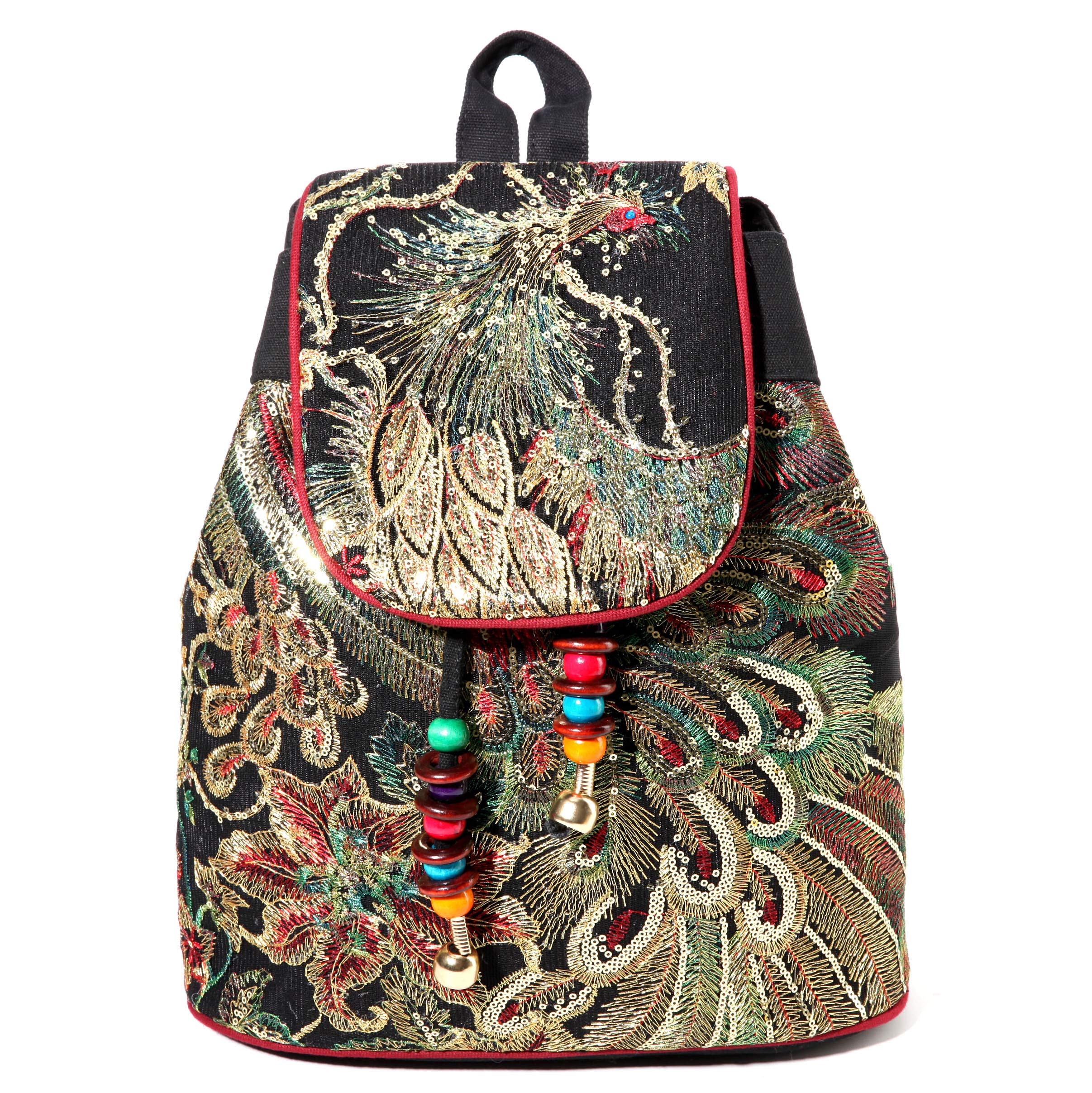 Goodhan Vintage Flowers Embroideried Women Backpack Daypack Travel Shoulder Bag