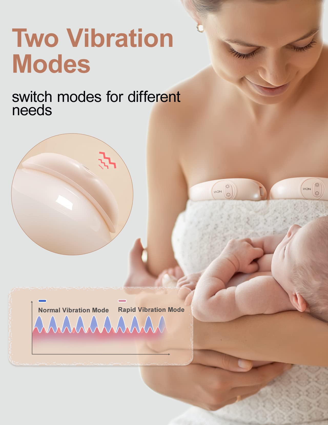 NCVI Warming Lactation Massager, 2-in-1 Breast Massager for Breastfeeding, Lactation Massager for Clogged Ducts, Engorgement, Heat & Vibration for Improved Milk Flow, Nursing Essentials 2 Pack