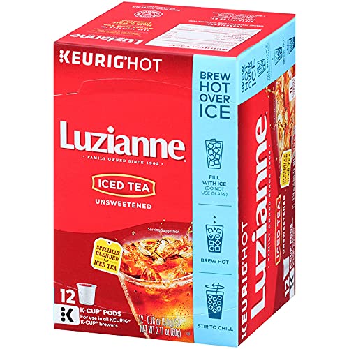 Luzianne Unsweetened Iced Tea, Single Serve K-Cup Pods, 12 Count