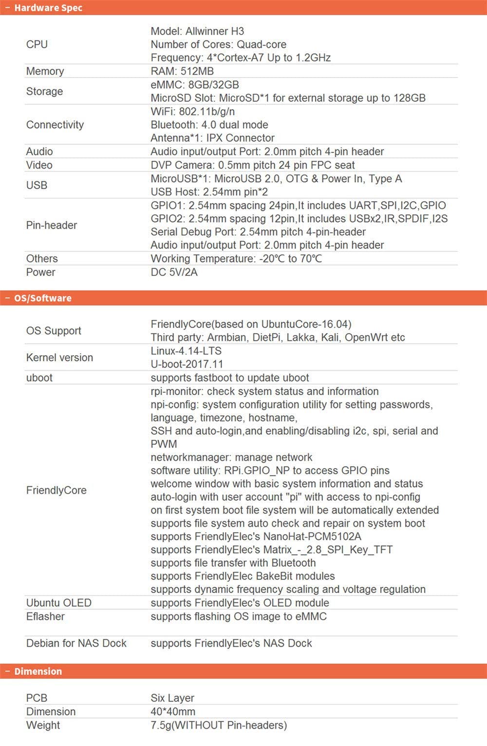 NanoPi NEO Air Open Source Quad-core Cortex-A7 1.2GHz Allwinner H3 Single Board Computer DDR3 WiFi & Bluetooth 4.0 Run Ubuntu Core and U-Boot(512MB RAM+8GB eMMC)