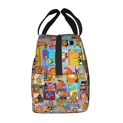lxiygzu Garfield Overload Lunch Bag Reusable Insulated Cooler Lunch Box Cute Leakproof Thermal Lunch Tote Bag For Work Picnic Beach Office