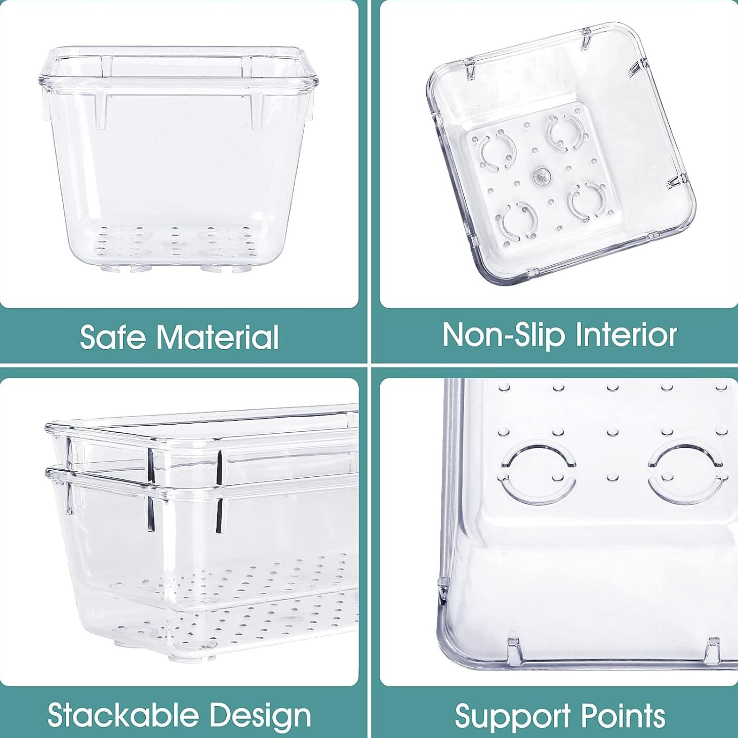 SNOW COOLER 28 PCS Clear Plastic Drawer Organizers Set, Versatile Bathroom and Vanity Drawer Organizer Trays, Storage Bins for Makeup, Bedroom, Kitchen Gadgets Utensils and Office