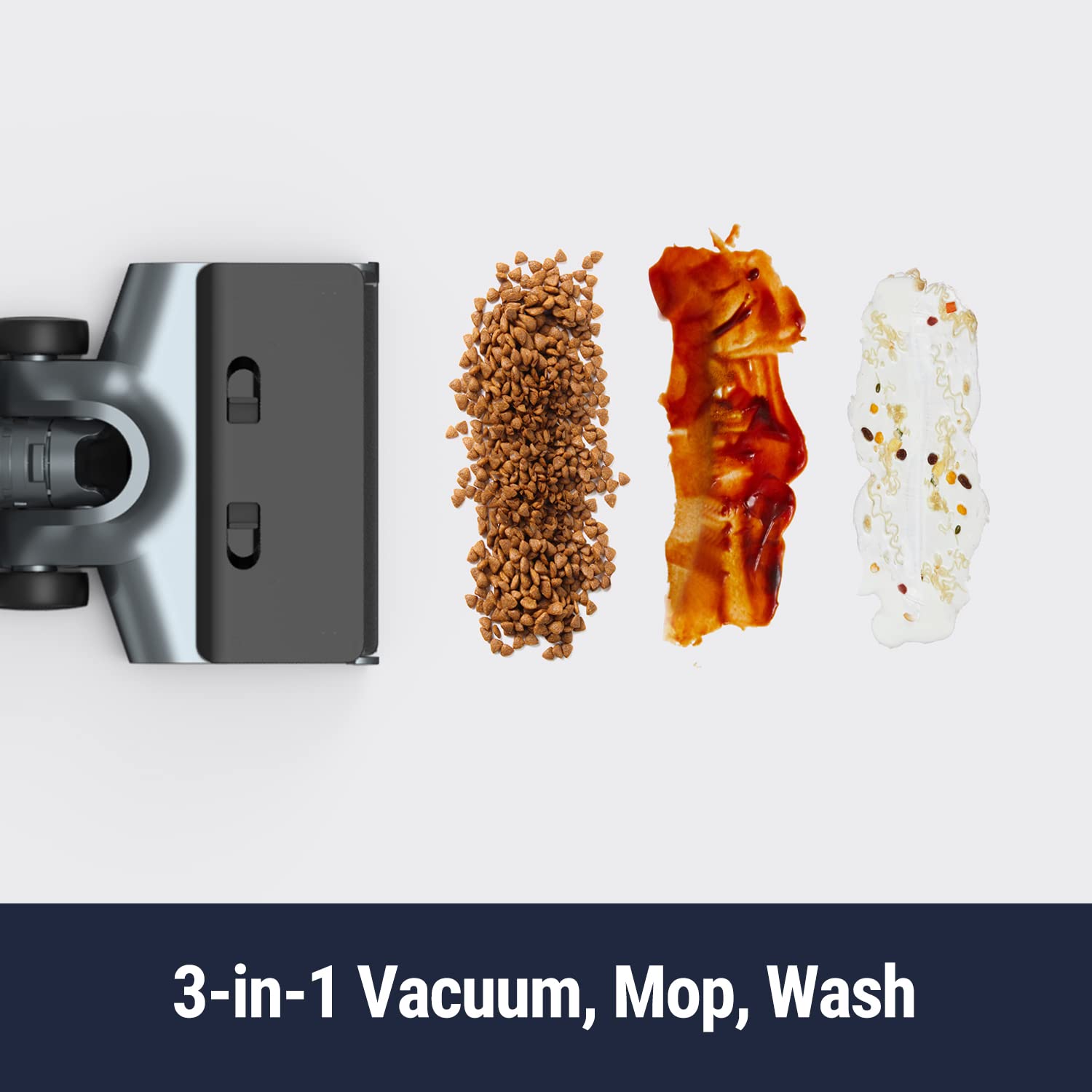 OSOTEK Cordless Wet Dry Vacuum Mop Combo - Unique 180° Flat Wide Floor Brush for Pet Hair, Footprints & Household Messes