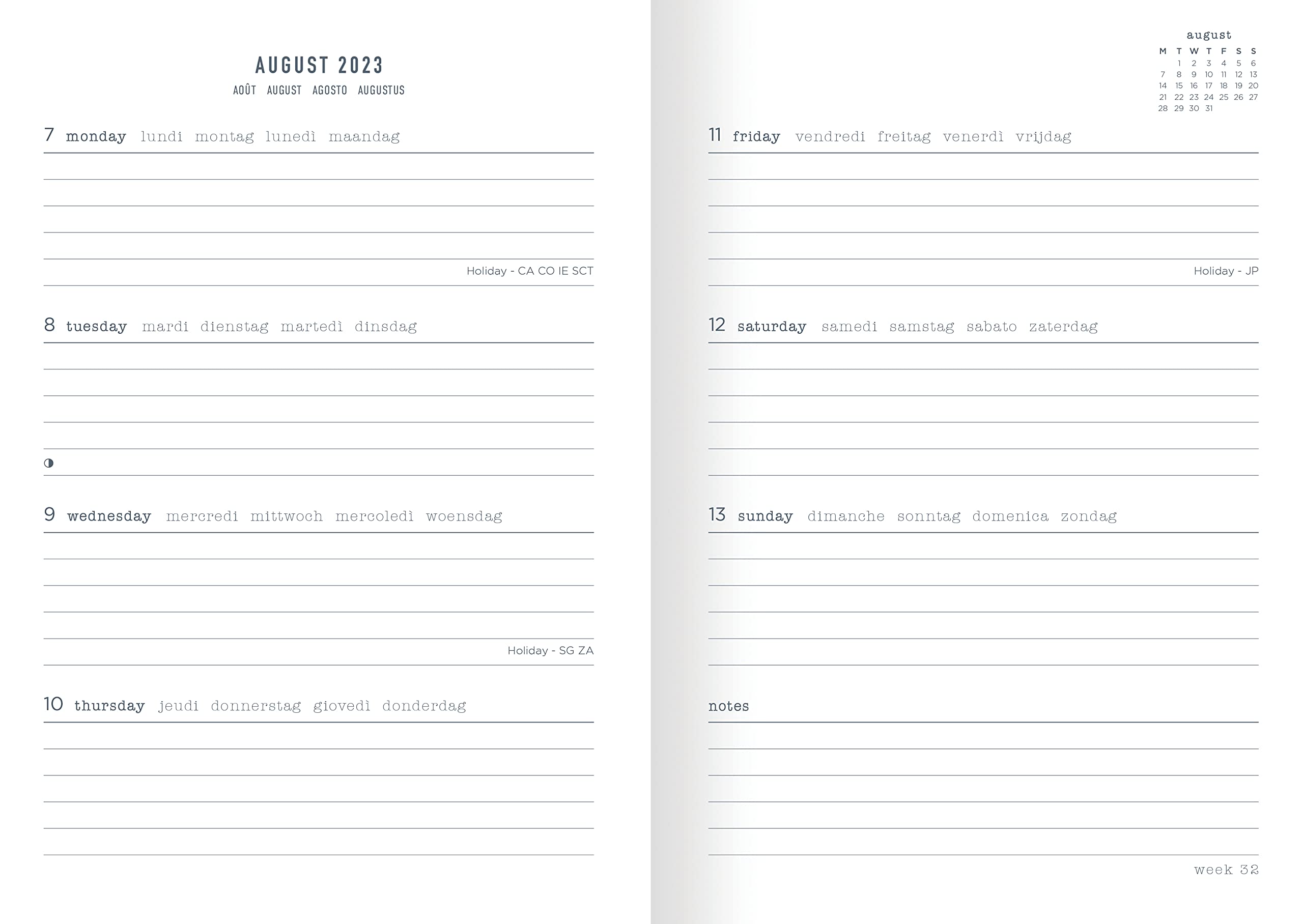 Letts Joy A5 academic 2023/2024 week to view diary - black