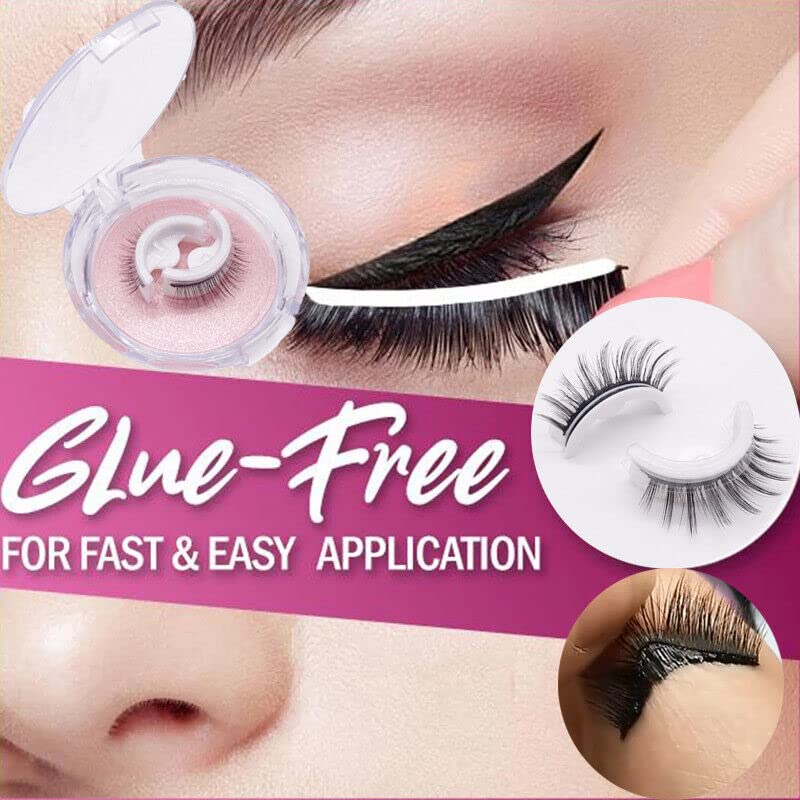Koleen Made Magnetic Eyelash,Self-Adhesive Eyelashes,Pawson Self Adhesive Eye Lashes,2Pairs Self-Adhesive Eyelashes (Natural)
