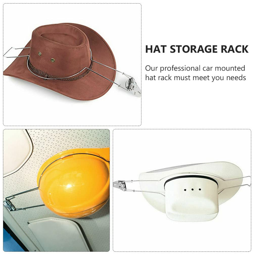 VOSAREA 2pcs Car Mounted Hat Racks Hat Holder Auto Car Hat Hanging Rack Holder Hat Organizer Stand for Truck Car Accessories