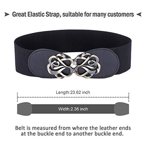 GRACE KARIN Belle Accessories Womens Floral Elastic Stretch Waist Belt Plus Size XX-Large, Black (CL0413-1)